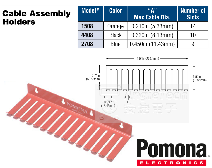 Pomona 1508 Cable Assembly Holders電纜組件支架 | 熱影像儀 | 邏輯分析儀 | 電表 | 烙鐵 | 安捷電子
